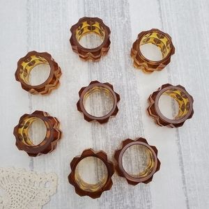 Vintage | Dining | Mcm Glass Amber Napkin Rings Set Of 8 | Poshmark